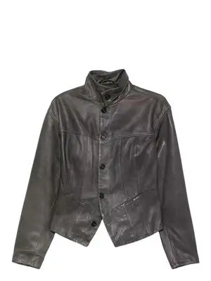G-star Raw Button-up Leather Jacket - Grey