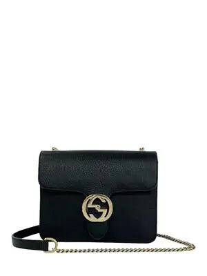 Gucci 2016-2026 Small Dollar Calfskin Interlocking G Crossbody Bag - Black