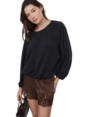 Scotch & Soda Gathered Modal Sweatshirt - Phantom