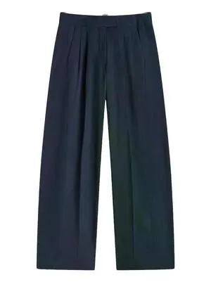 Scotch & Soda Pleated Wide-leg Trousers - Blue