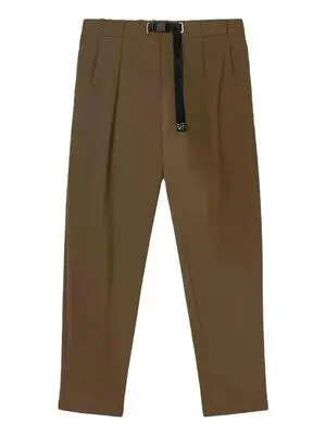 WHITE SAND Belted Pleated Trousers - Brown