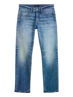 7 For All Mankind The Straight Porch Logo-patch Jeans - Blue