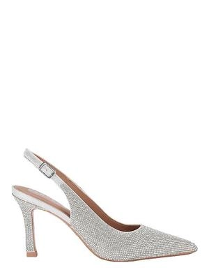 Carvela Corletta Heeled Woven Sling-backs - Silver
