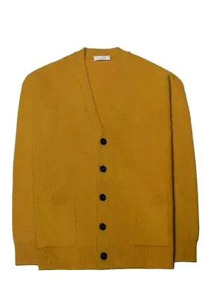ROBERTO COLLINA Bouclé-knit Cardigan - Yellow