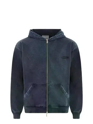 BRAM’S FRUIT Slogan-print Zip-up Hoodie - Blue