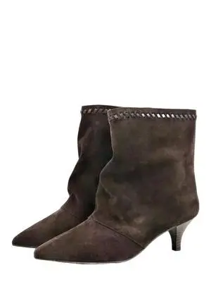 TORAL SHOES Maeve Whipstitch-trim Ankle Boots - Brown