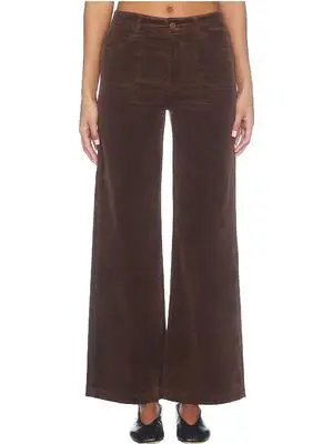 Paige Anessa With Stitch Utility Pockets Wide Leg Corduroy Pant In Brown - Hickory