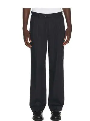 PERCIVAL Pleated Leg Trousers - Navy