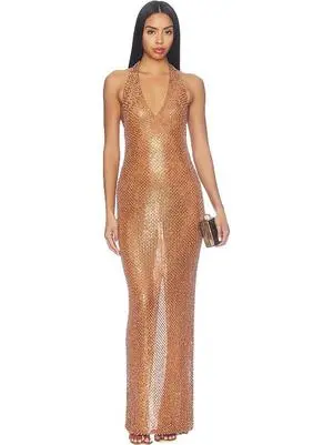 Retrofete Lolly Sequin Dress In Brown - Hazelnut
