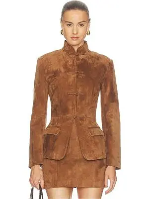 SAU LEE Alba Suede Tang Jacket - Brown