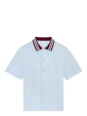 Drole De Monsieur Monogram-print Short-sleeve Shirt - Blue