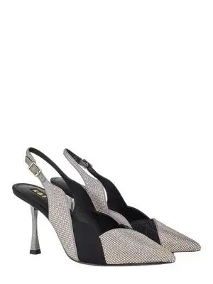 KAT MACONIE Crystal-embellished Slingback Pumps - Silver