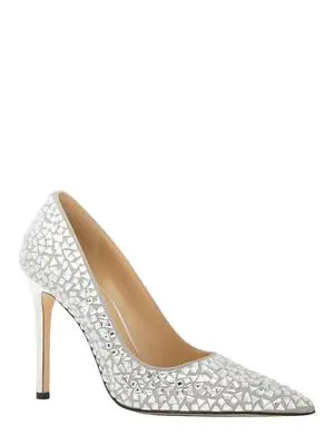 Michael Kors Elyse Embellished Metallic Pump In Size By - Silver