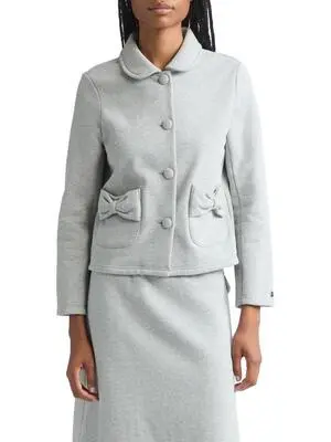 Sandy Liang Knoll Bow Detail Jacket - Grey