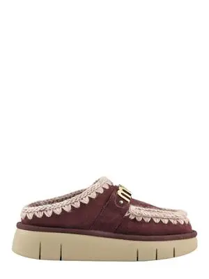 Mou Bounce Logo Lettering Clogs - Cabernet