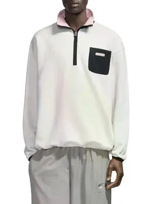 FLANEUR Badge Half-zip Sweatshirt - Grey