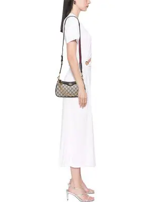 Gucci 2016-2026 Small Gg Supreme Web Ophidia Satchel - Neutrals