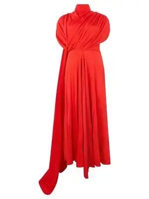 ELLERY Dolomith Asymmetric Back-train Maxi Dress - Red