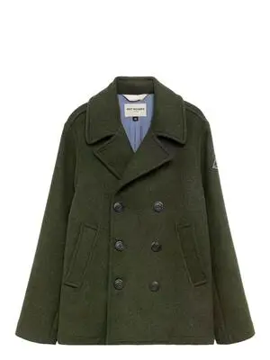 ROY ROGER'S Melton Double-breasted Pea Coat - Green