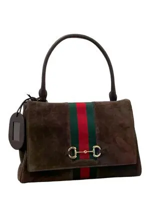 Gucci Medium Paparazzo Suede Tote Bag Brown