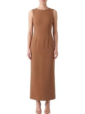 Max Mara Off-the-shoulder Sheath Long Dress In Jersey - Hazel