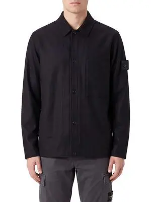 Stone Island Ghost Capsule Monochrome Nylon Shirt Jacket - Blue