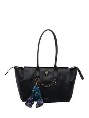 Kurt Geiger Sloane Shoulder Bag In Leather With Logo And Rhinestones - Black