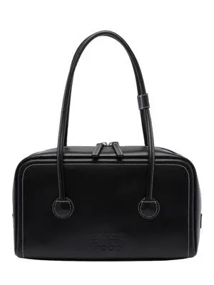 MARGESHERWOOD Boston Calf Shoulder Bag With Embossed Logo Black