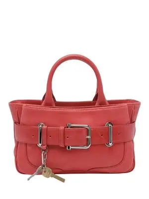 OSOI Brocle Smooth Leather Handbag With Buckle Detail And Removable Strap - Red