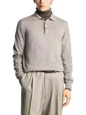 FAY Long-sleeve Polo Sweater - Neutrals