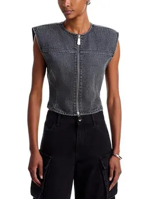 Ksubi Fate Slim Fit Denim Vest Top - Grey