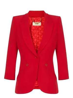ELISABETTA FRANCHI Jacket Made Of Lightweight Crêpe Fabric And Satin