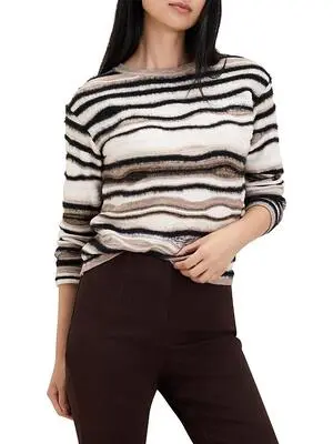 NIC+ZOE Odyssey Mix Drop Shoulder Sweater Brown Multi