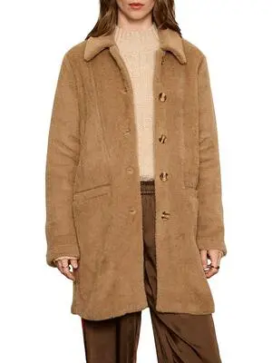 Sanctuary Upside Spread Collar Cozy Button Up Jacket - Hot Cocoa