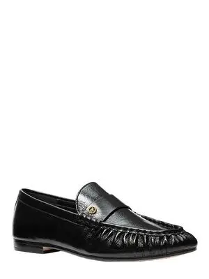 Michael Kors Jennings Ruched Leather Loafers - Black