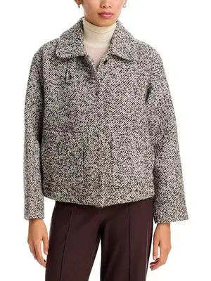 Eileen Fisher Wool Blend Marled Jacket - Coffee