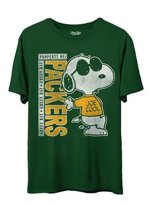 Junk Food Clothing Nfl Green Bay Packers Joe Cool Vertical Tee - Hunter