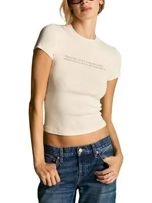RE/DONE 90s Rave Review Baby Tee - Parchment