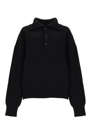 AMI Paris Maglia In Lana Con Bottoni - Black