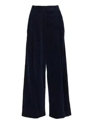 Max Mara Pantalone "corona" In Velluto A Coste - Blue