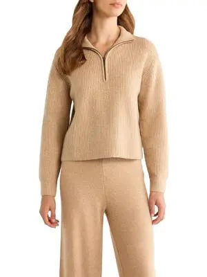 MARINE LAYER Chalet Cotton Blend Quarter Zip Sweater