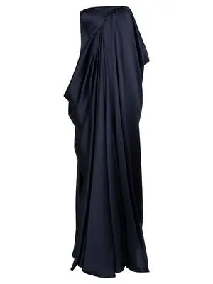 HEIRLOME Cindy Pleated Silk Maxi Dress - Navy