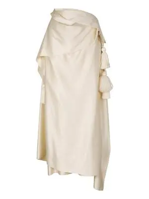 HEIRLOME Rosario Tasseled Silk Maxi Skirt - Ivory