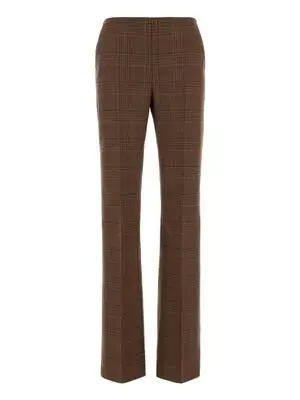 Max Mara Embroidered Wool Cigarette Pants For - Checked