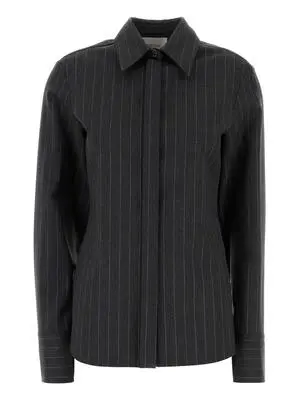 SPORTMAX Sportmax Embroidered Wool-Blend Peplum Shirt