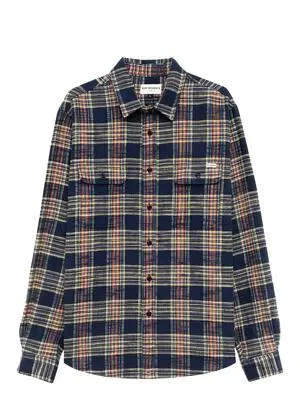 ROY ROGER'S Mini Logo Cotton Shirt - Navy