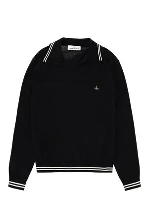 VIVIENNE WESTWOOD Cotton-cashmere Polo Shirt - Black