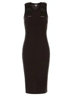 LOEWE Loewe Chocolate Stretch Cotton Mini Dress