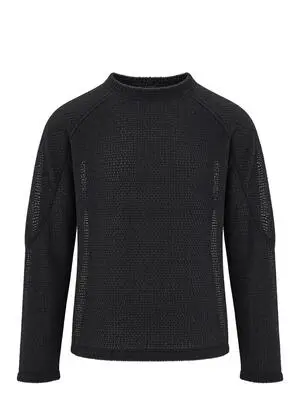 SATISFY Satisfy Men's Waffle Knit Mock Neck Long Sleeve Top