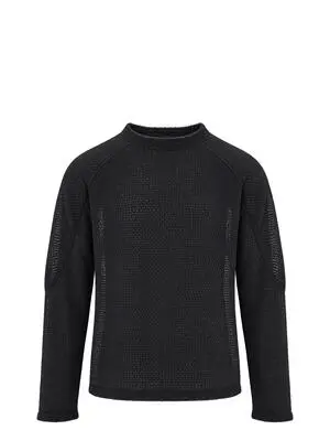 SATISFY Satisfy Men's Waffle Knit Mock Neck Long Sleeve Top